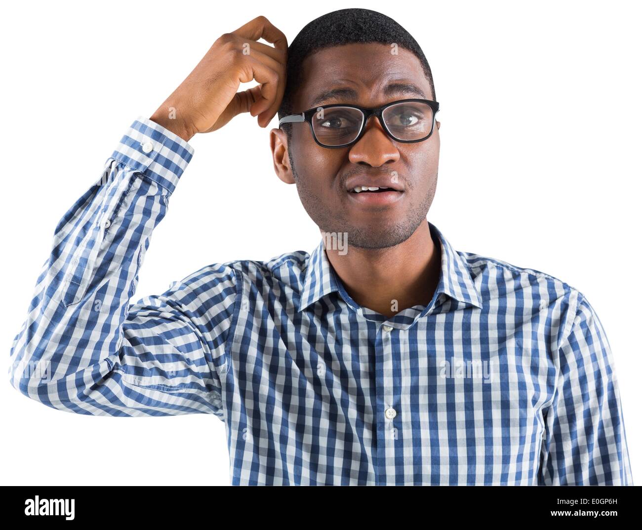 Man scratching head black and white hi-res stock photography and images ...
