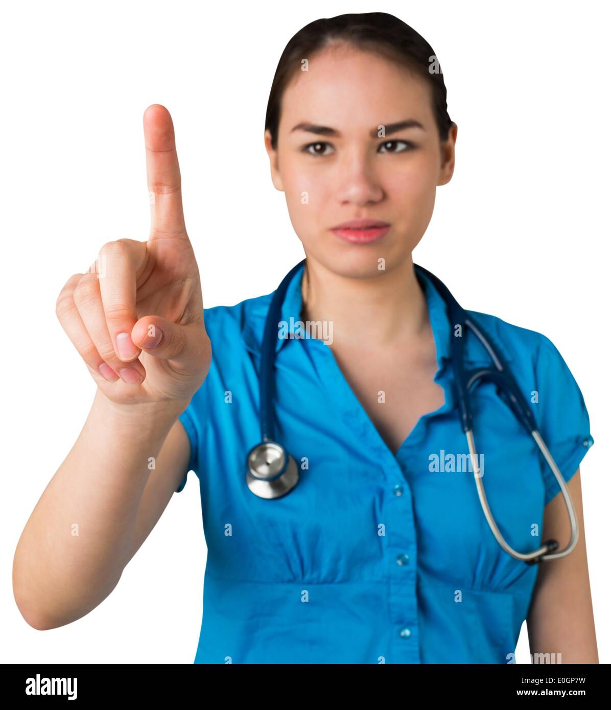 Serious doctor pointing Stock Photo - Alamy