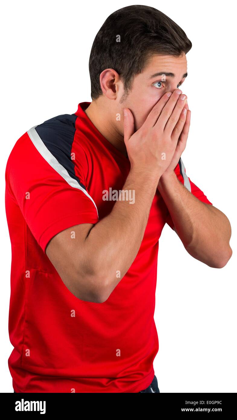 Nervous football fan in red hi-res stock photography and images - Alamy