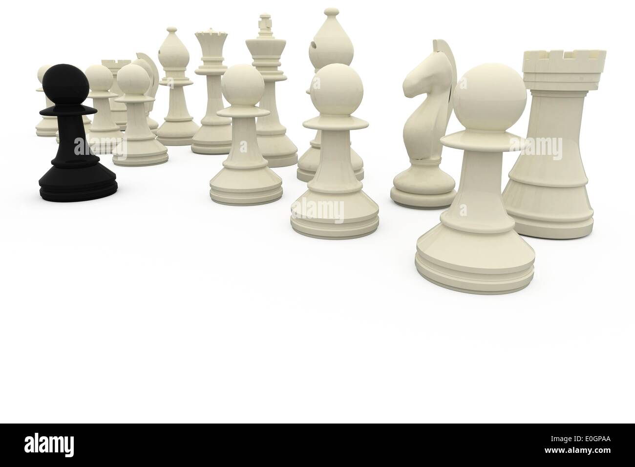 Black pawn facing white opposition Stock Photo - Alamy