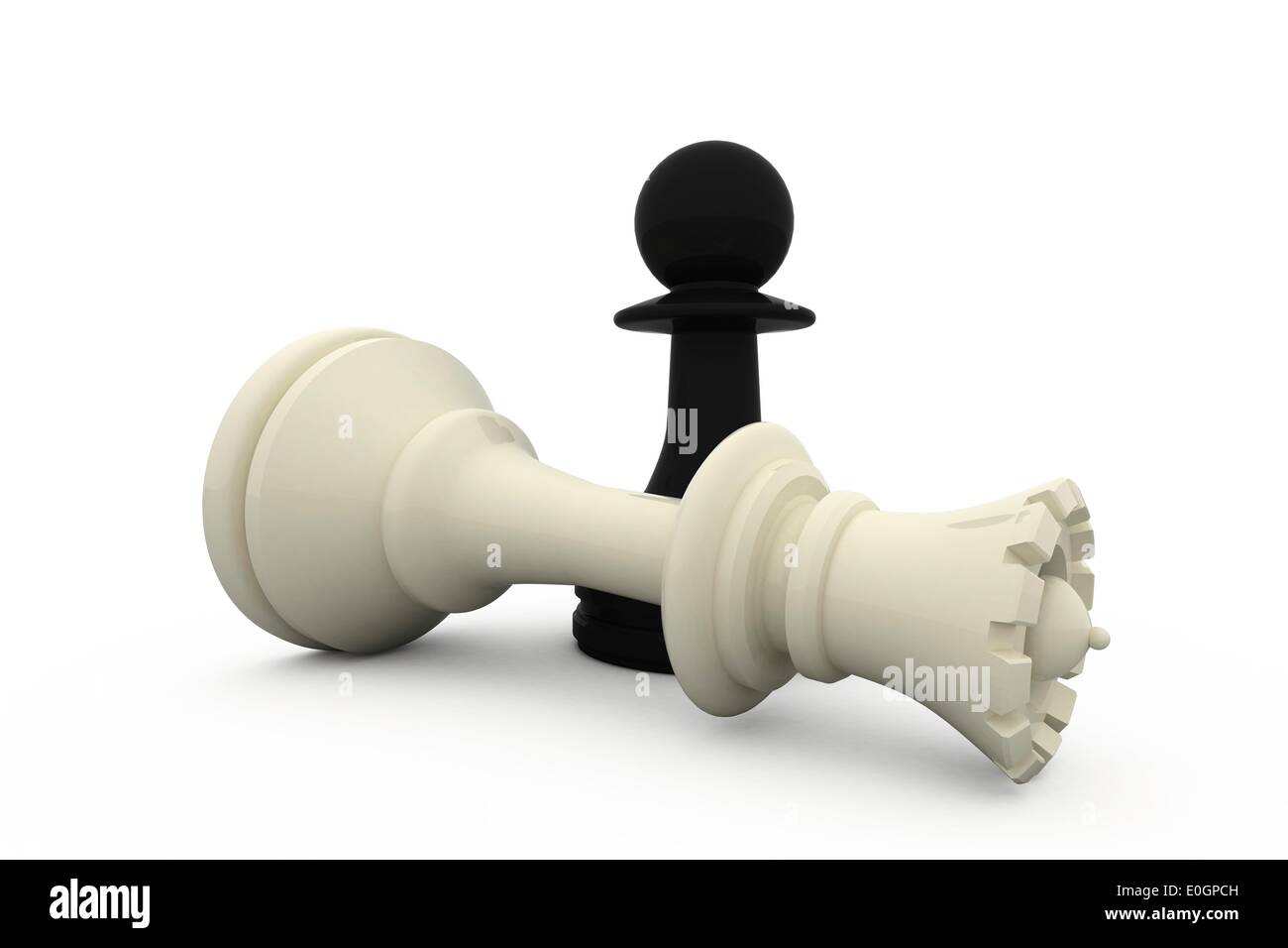 Fallen queen chess piece Cut Out Stock Images & Pictures - Alamy