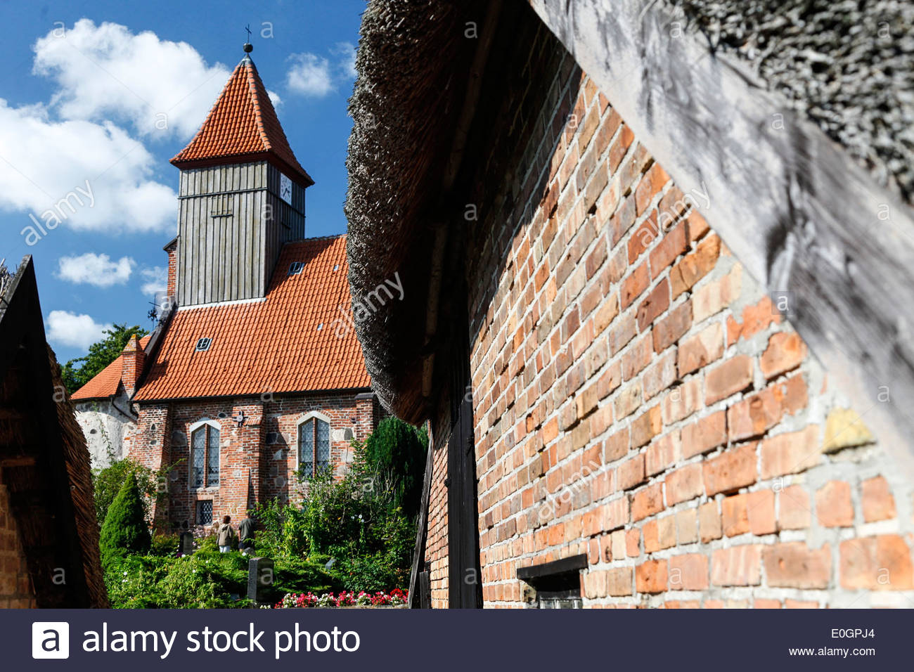Rooftops And Church Clock Tower Stock Photos & Rooftops And Church ...