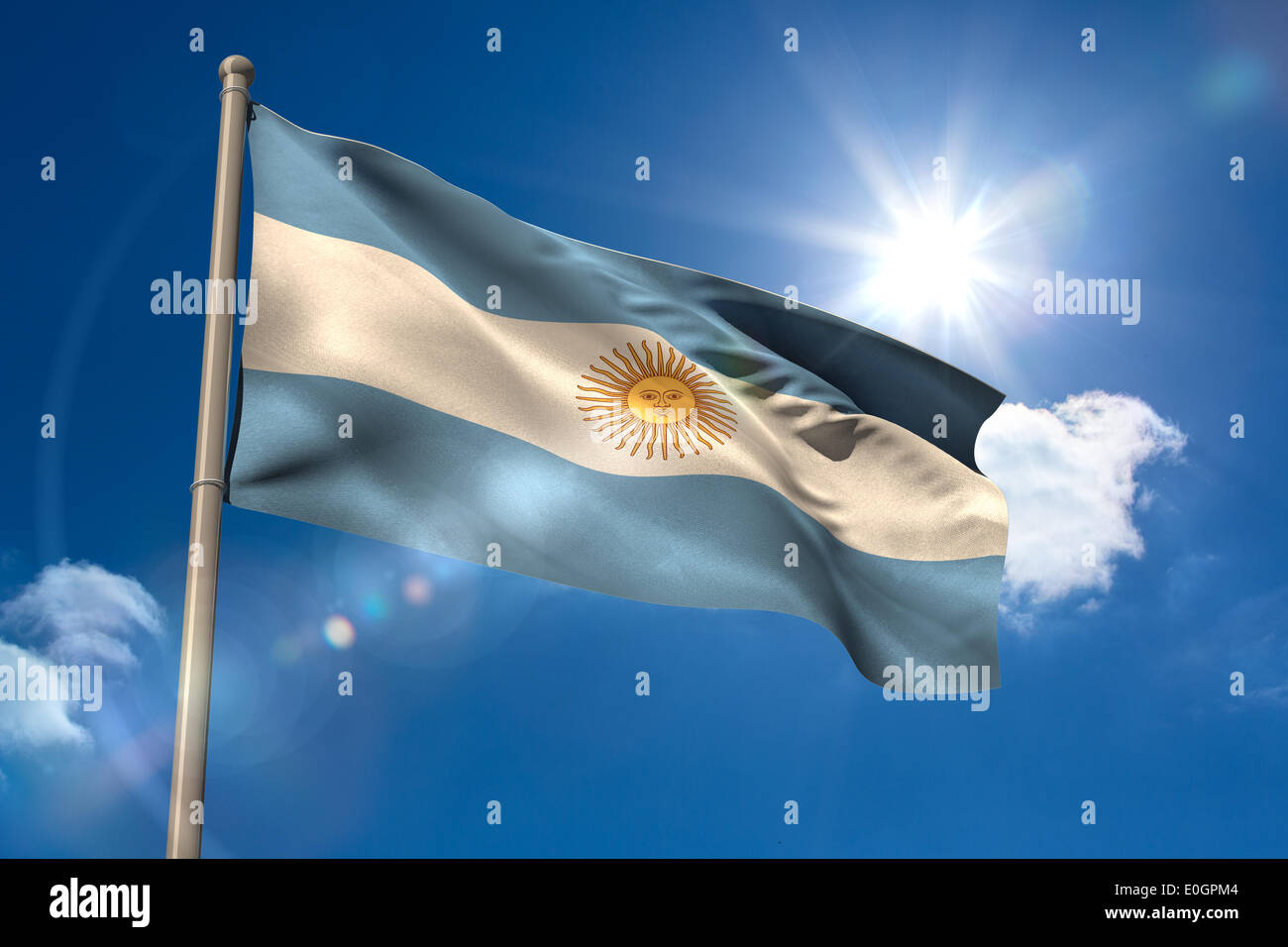 Argentina national flag on flagpole Stock Photo - Alamy