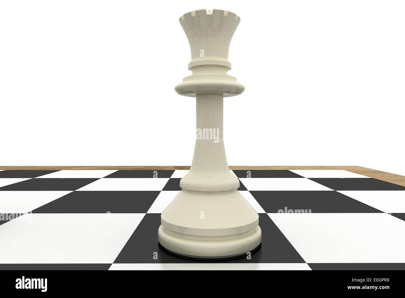 White queen on chess board Stock Photo - Alamy