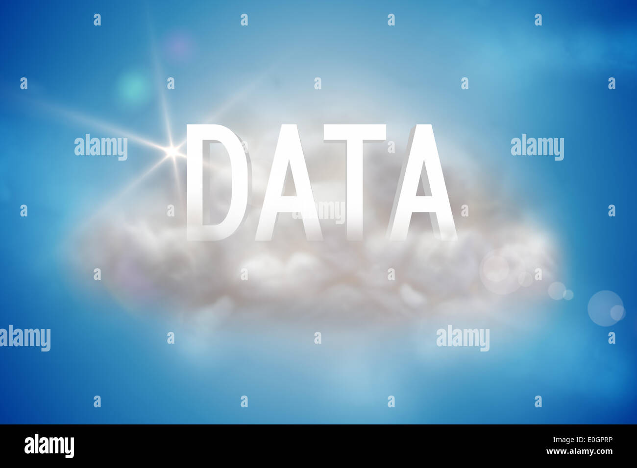 Data on a floating cloud Stock Photo - Alamy