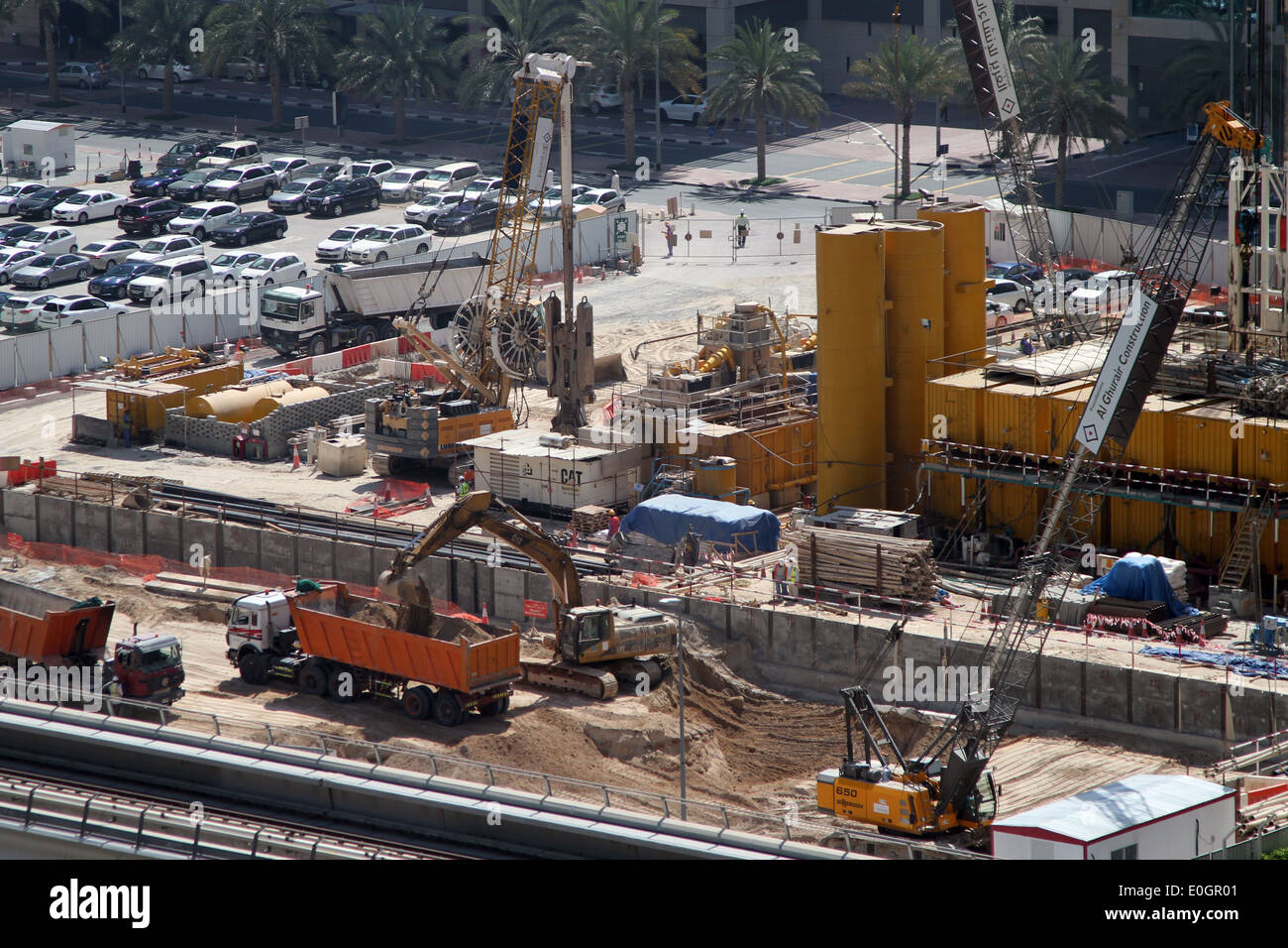 Construction work continues on a site by the Dubai International ...
