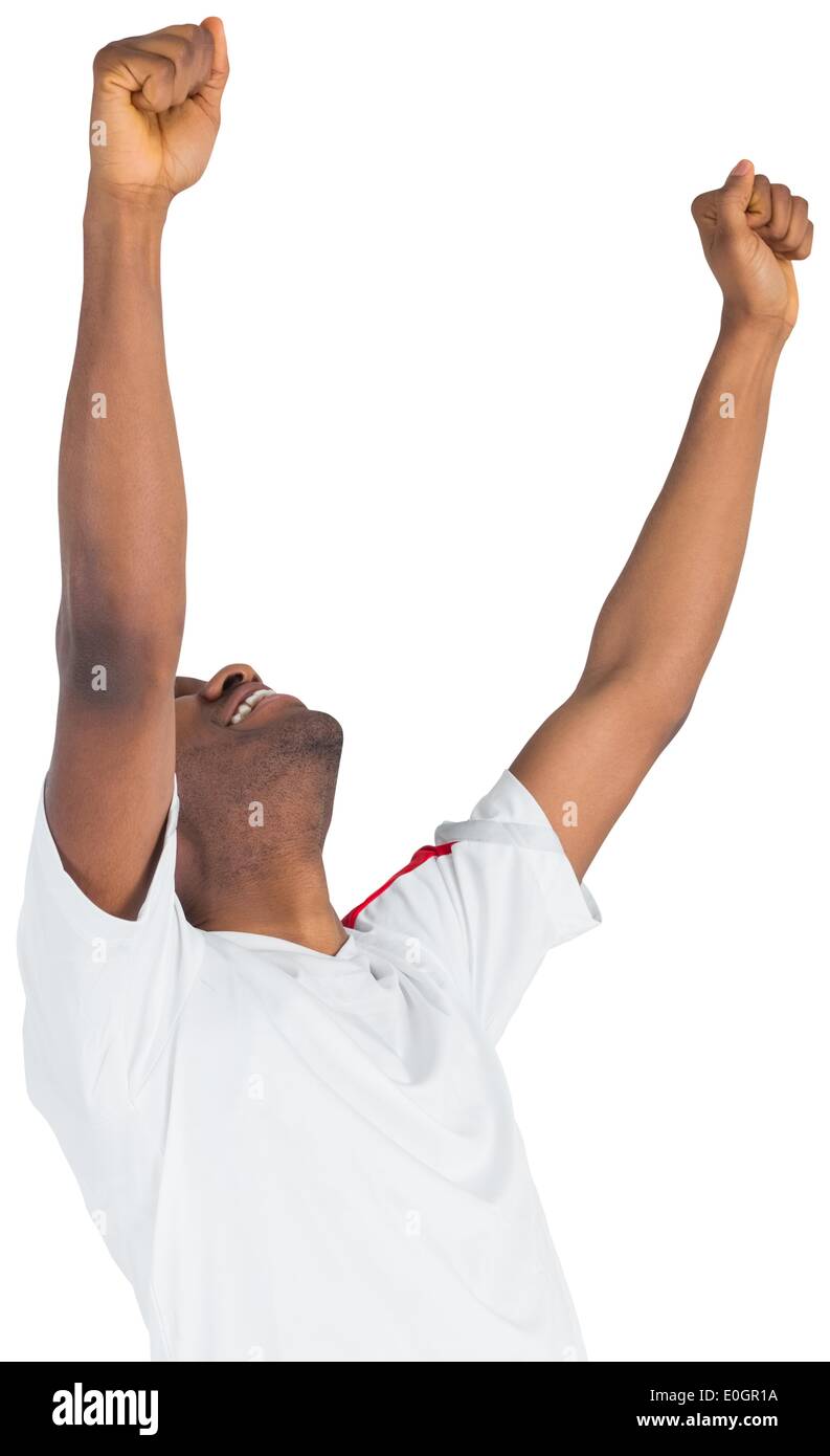 Excited handsome football fan hi-res stock photography and images - Alamy