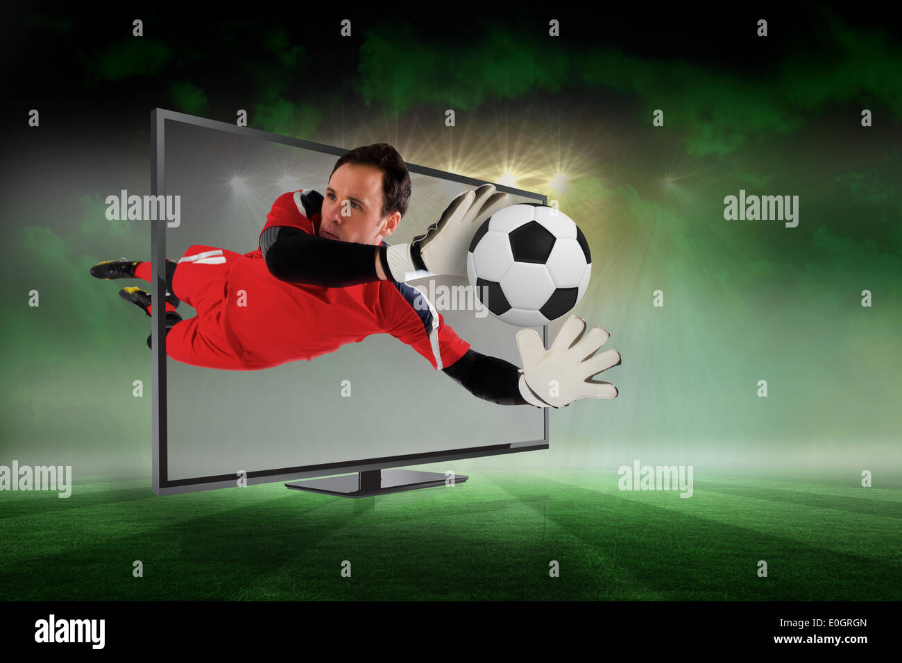 Soccer tv jumping hi-res stock photography and images - Alamy