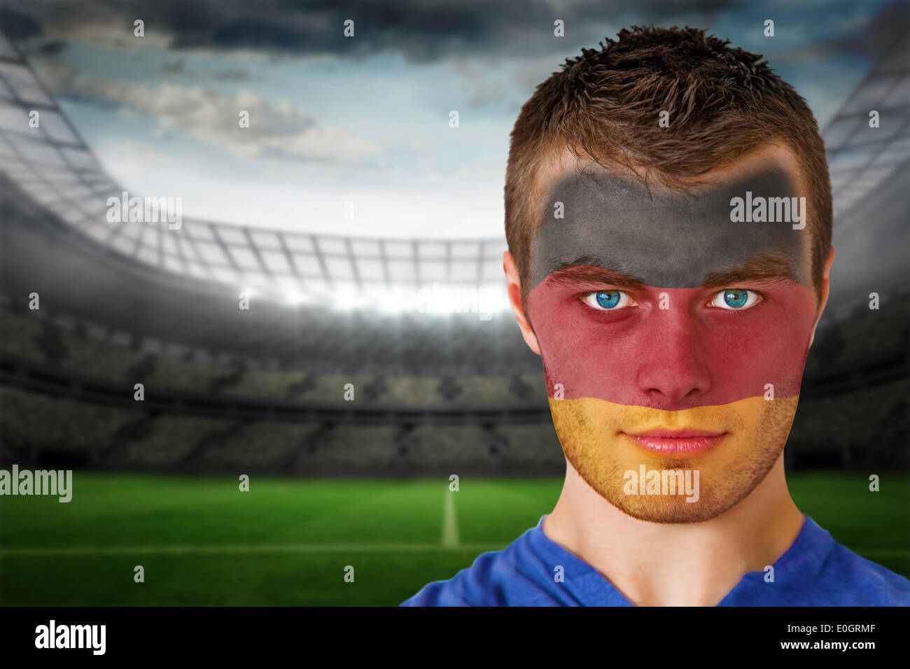 German football fan in face paint Stock Photo - Alamy