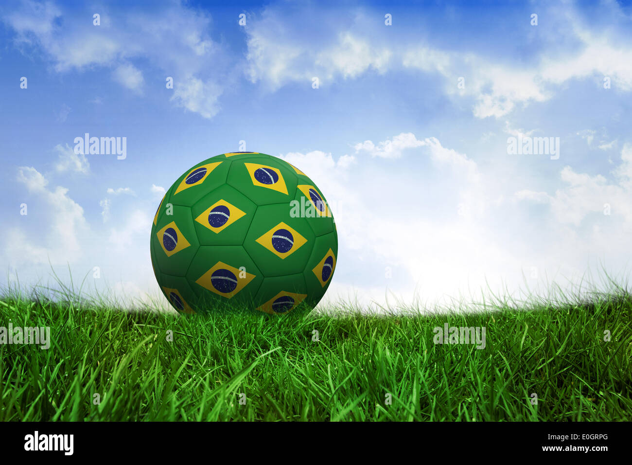 Football in brazilian colours Stock Photo - Alamy