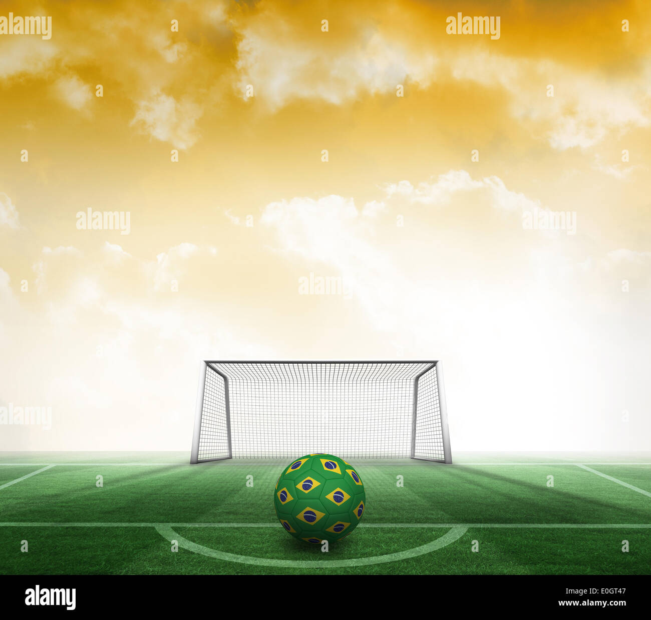 Football in brazilian colours Stock Photo - Alamy