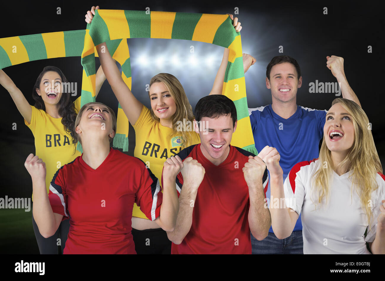 Various football fans Stock Photo - Alamy