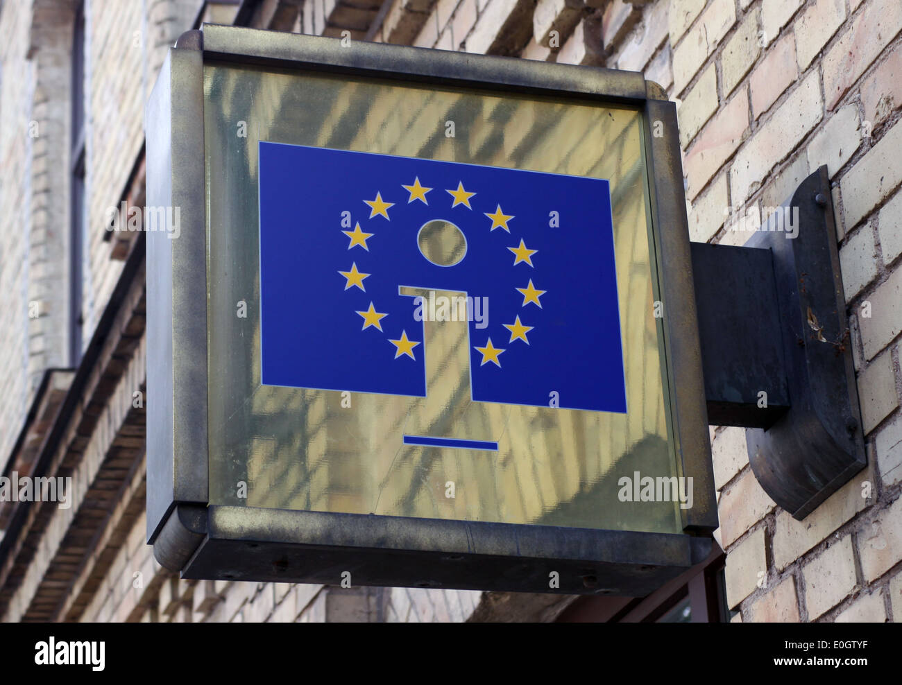 Europen Union information centre signboard hanging on the wall Stock ...