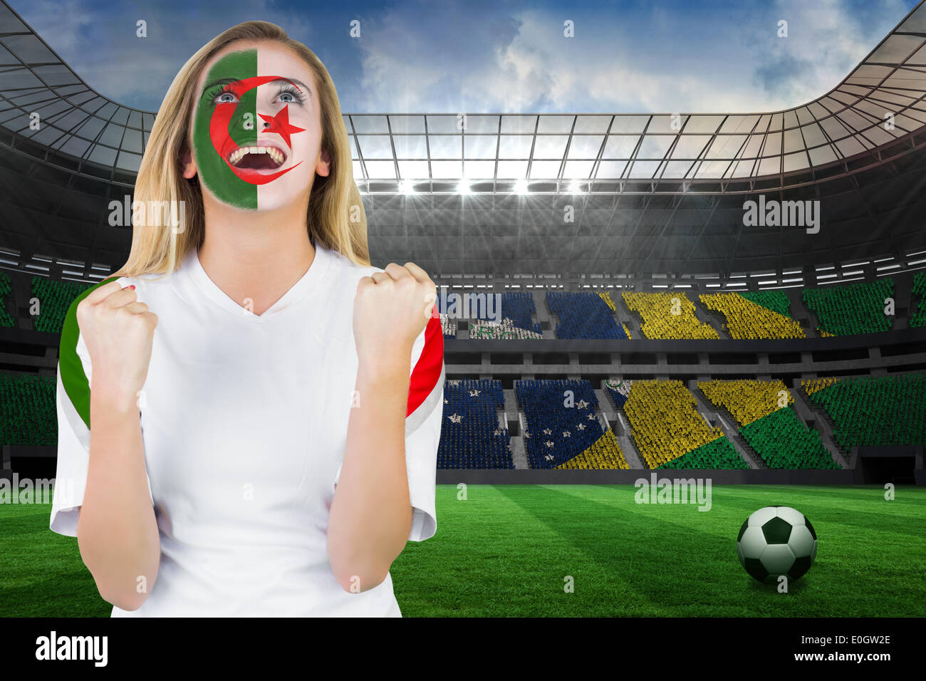 Excited iran fan in face paint cheering Stock Photo - Alamy