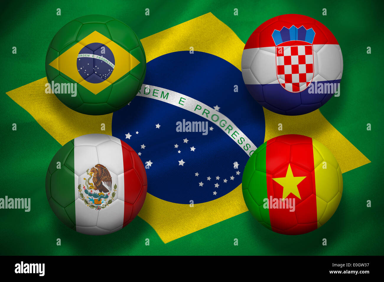 Group a world cup footballs Stock Photo - Alamy