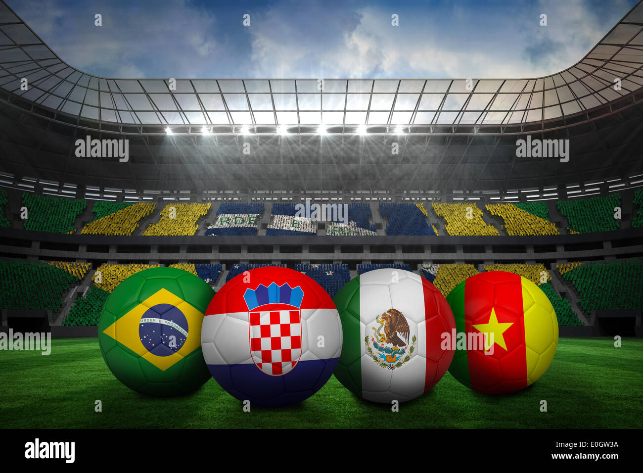 Group a world cup footballs Stock Photo - Alamy