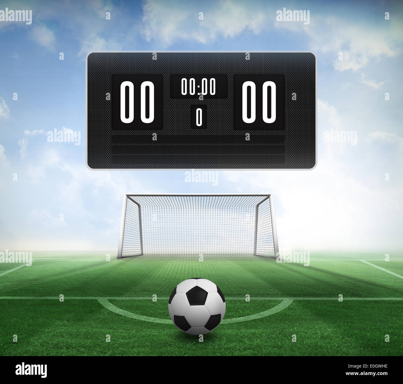 Black and white football and scoreboard Stock Photo - Alamy