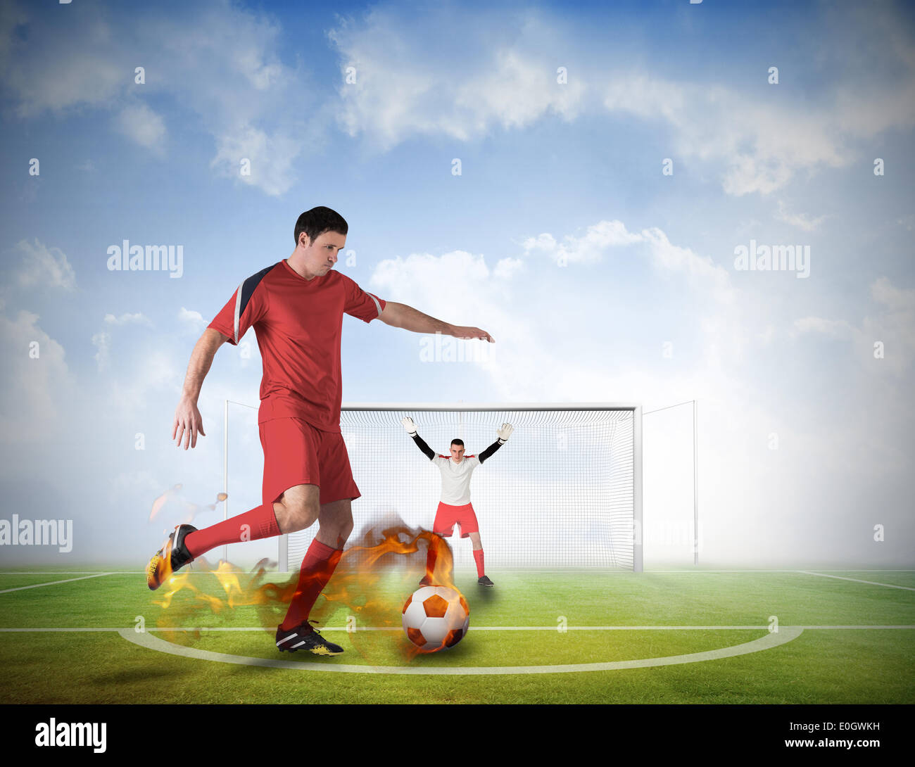 Football player about to take a penalty Stock Photo - Alamy