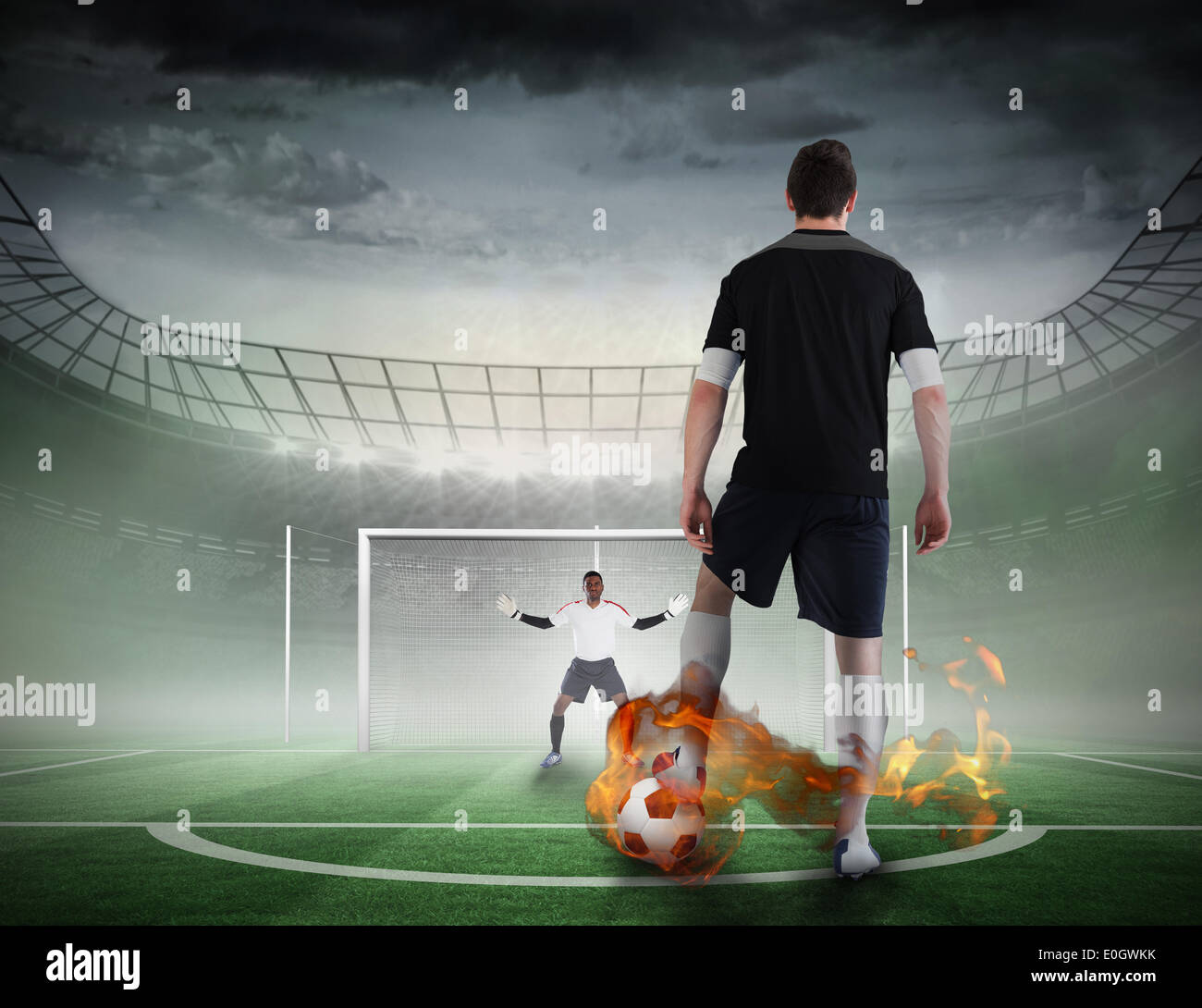 Football player about to take a penalty Stock Photo - Alamy