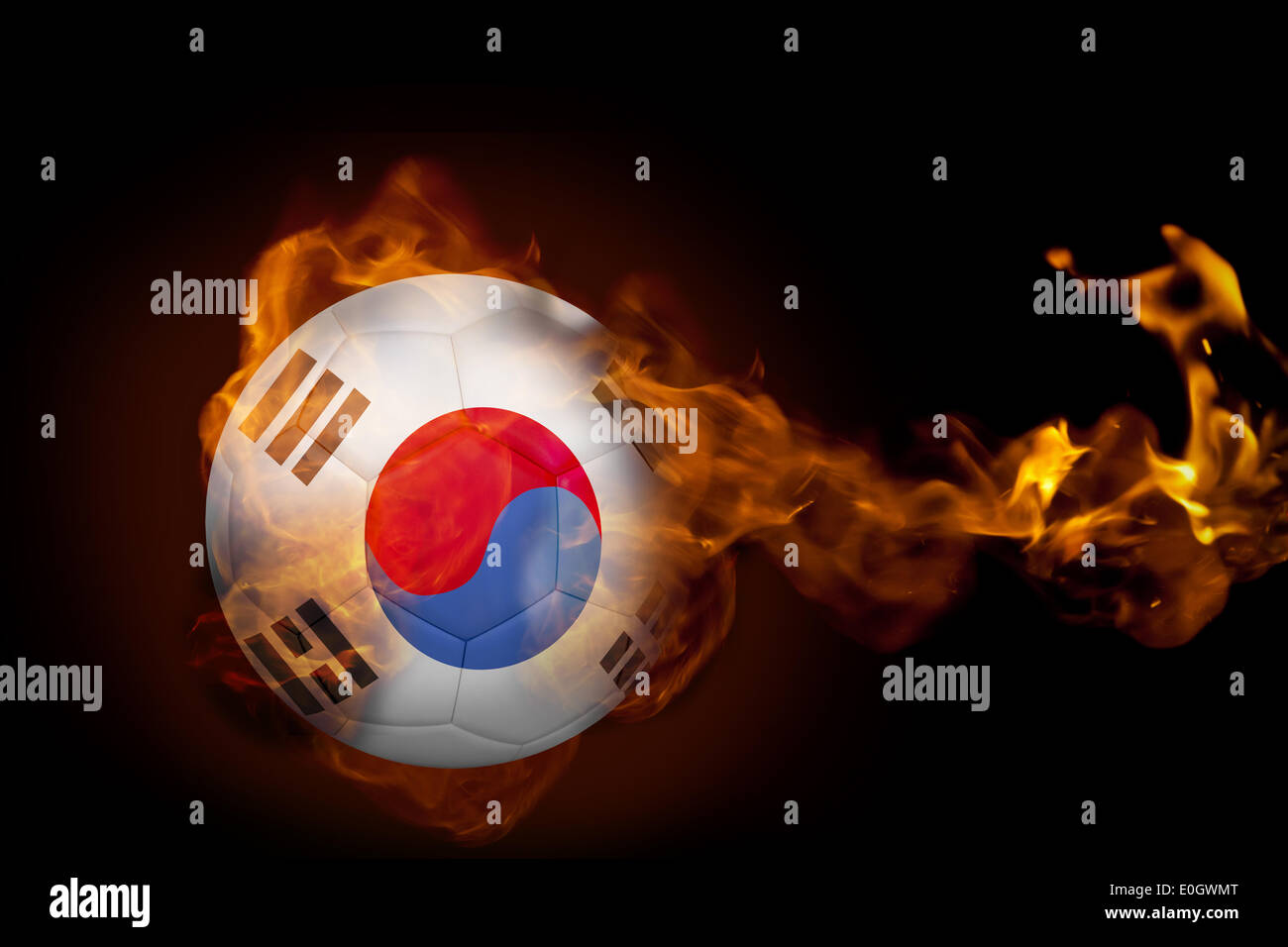 Fire surrounding korea republic ball Stock Photo - Alamy