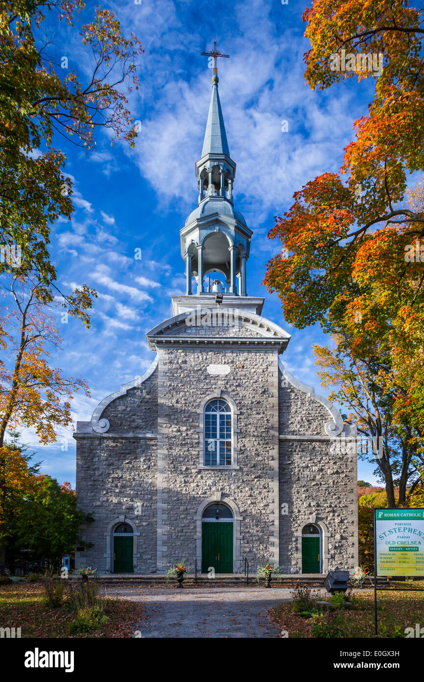 The St. Stephens Roman Catholic church in Old Chelsea, Gatineau Park, Quebec, Canada Stock Photo ...