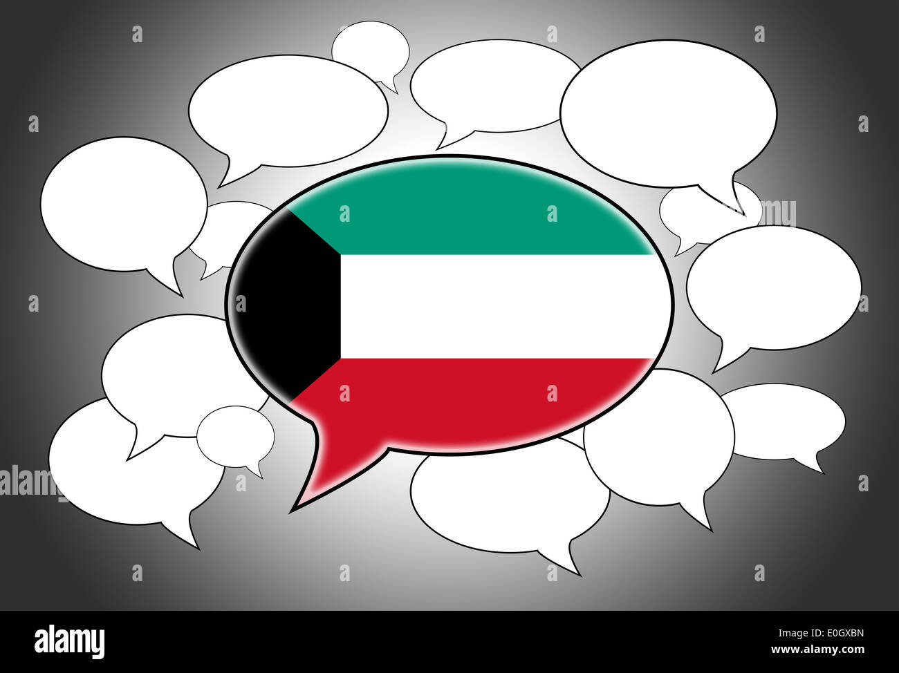 Communication concept - Speech cloud, the voice of Kuwait Stock Photo ...
