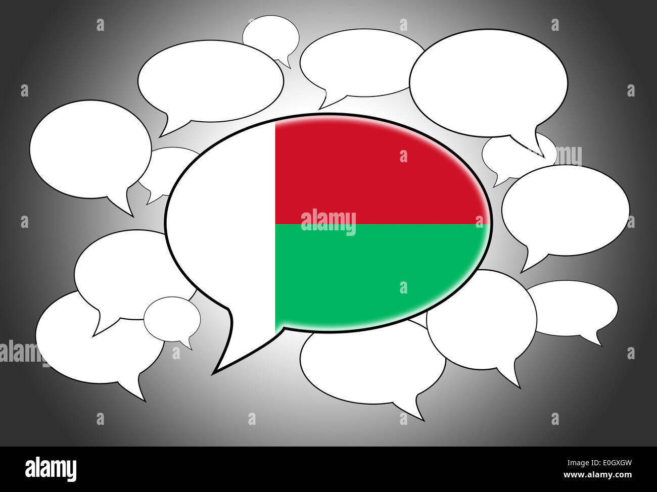 Communication concept - Speech cloud, the voice of Madagascar Stock ...