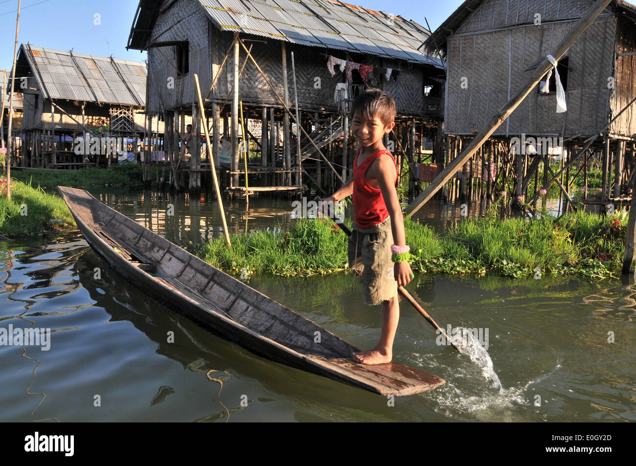 In Nga Phe Chaung on the Inle Lake, Myanmar, Burma, Asia Stock Photo ...
