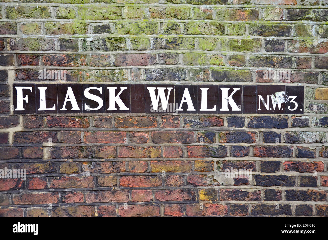 Flask Walk NW3 sign, Hampstead, London, England Stock Photo - Alamy