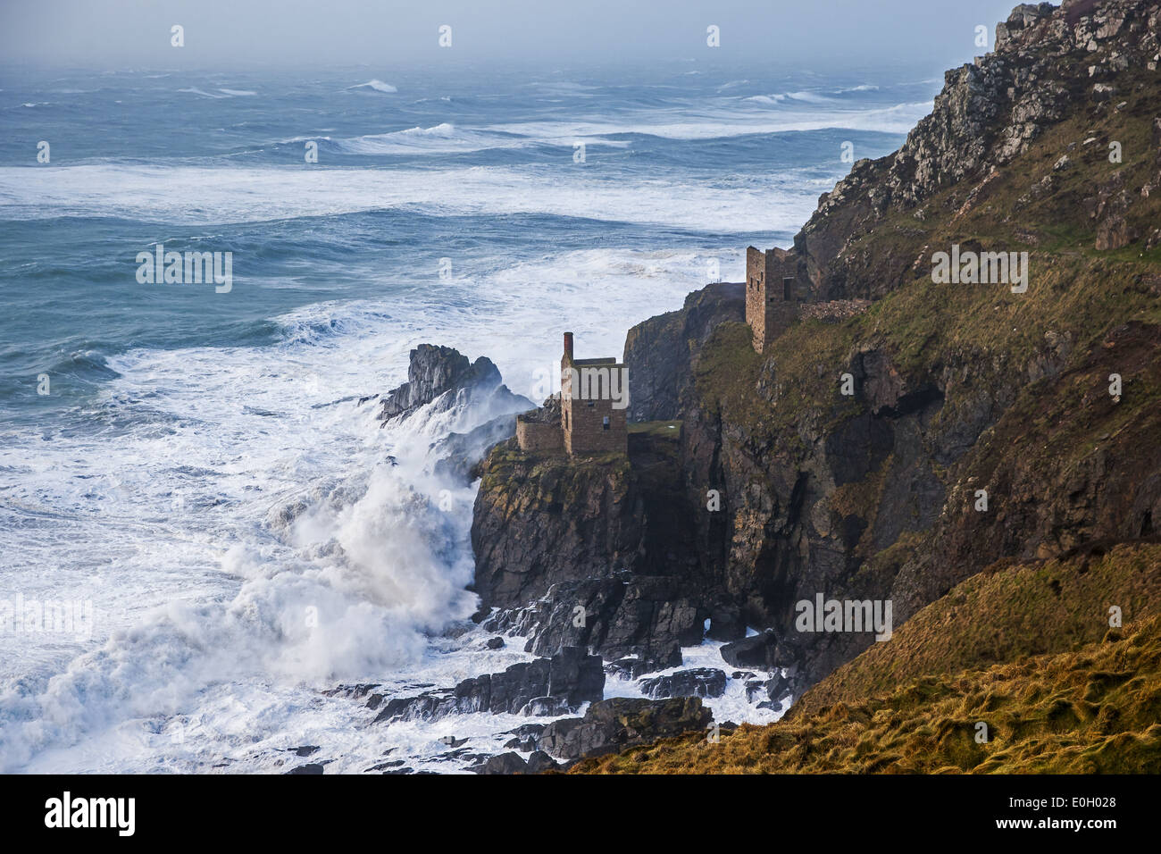 South West Coast Path, Botallack Tin Mines Stock Photo - Alamy