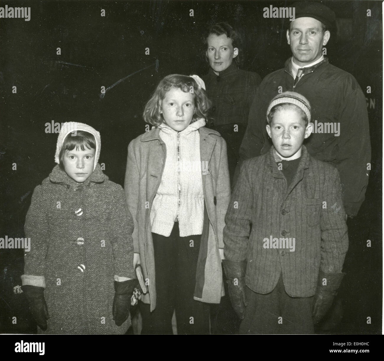 A historical image of Norwegian refugees during World War II, depicting ...