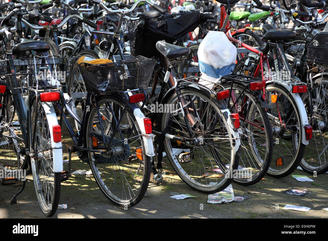 Bicycles in the city of Munster, North Rhine-Westphalia, Germany Stock ...