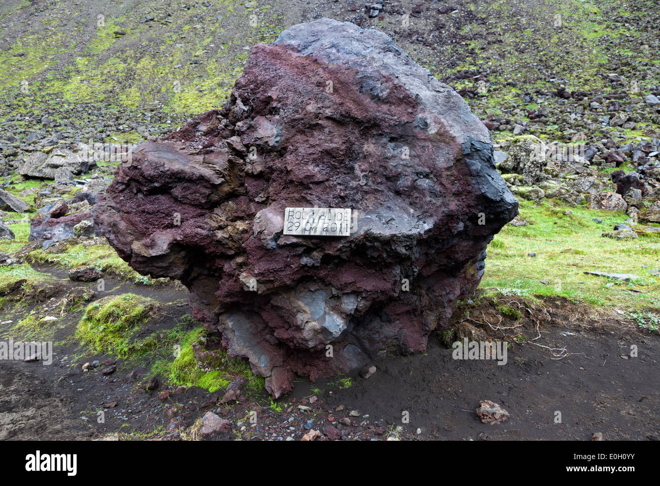Volcanic Boulder Which Fell from the Cliffs of the Eldgja Canyon Onto ...