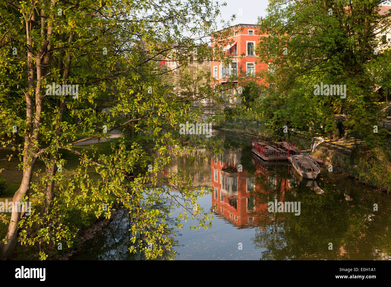 Residential building along the river Oker which encircles the medieval ...
