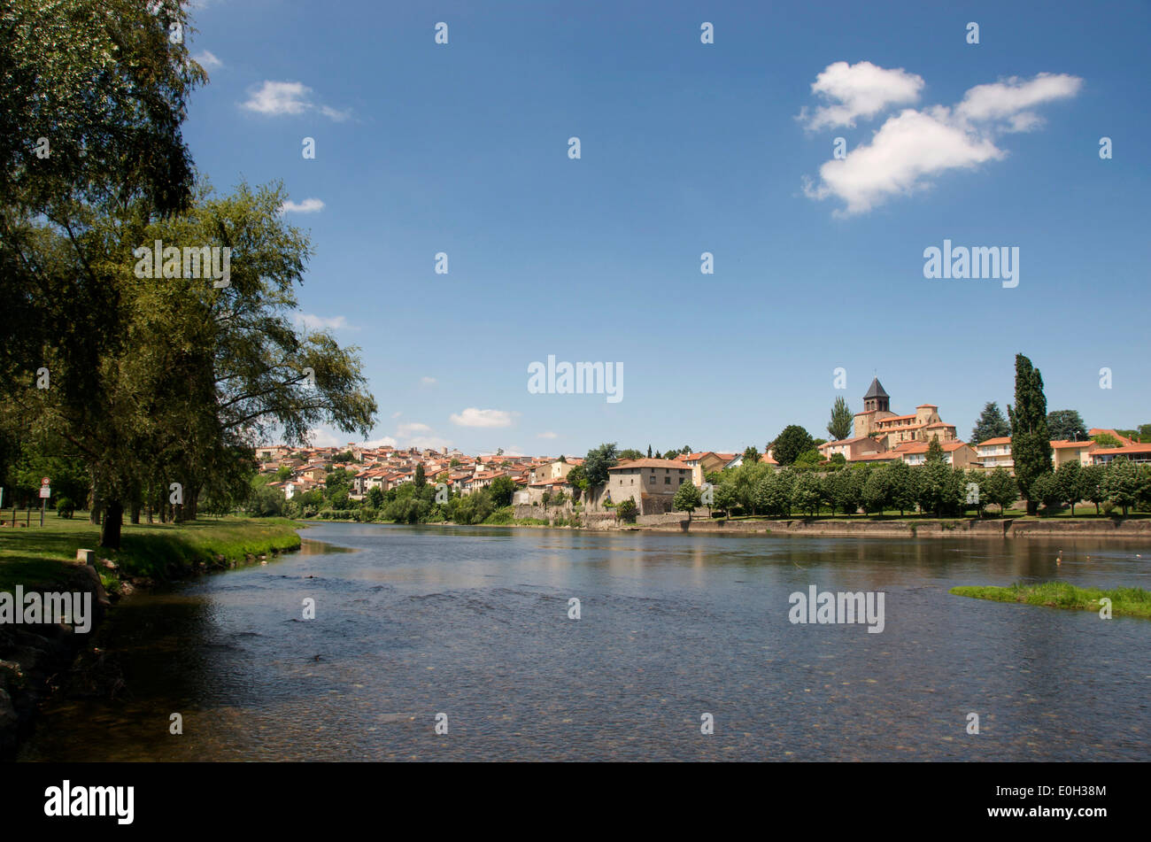 River Allier at Pont du Chateau. Puy de Dome. Auvergne. France Stock ...