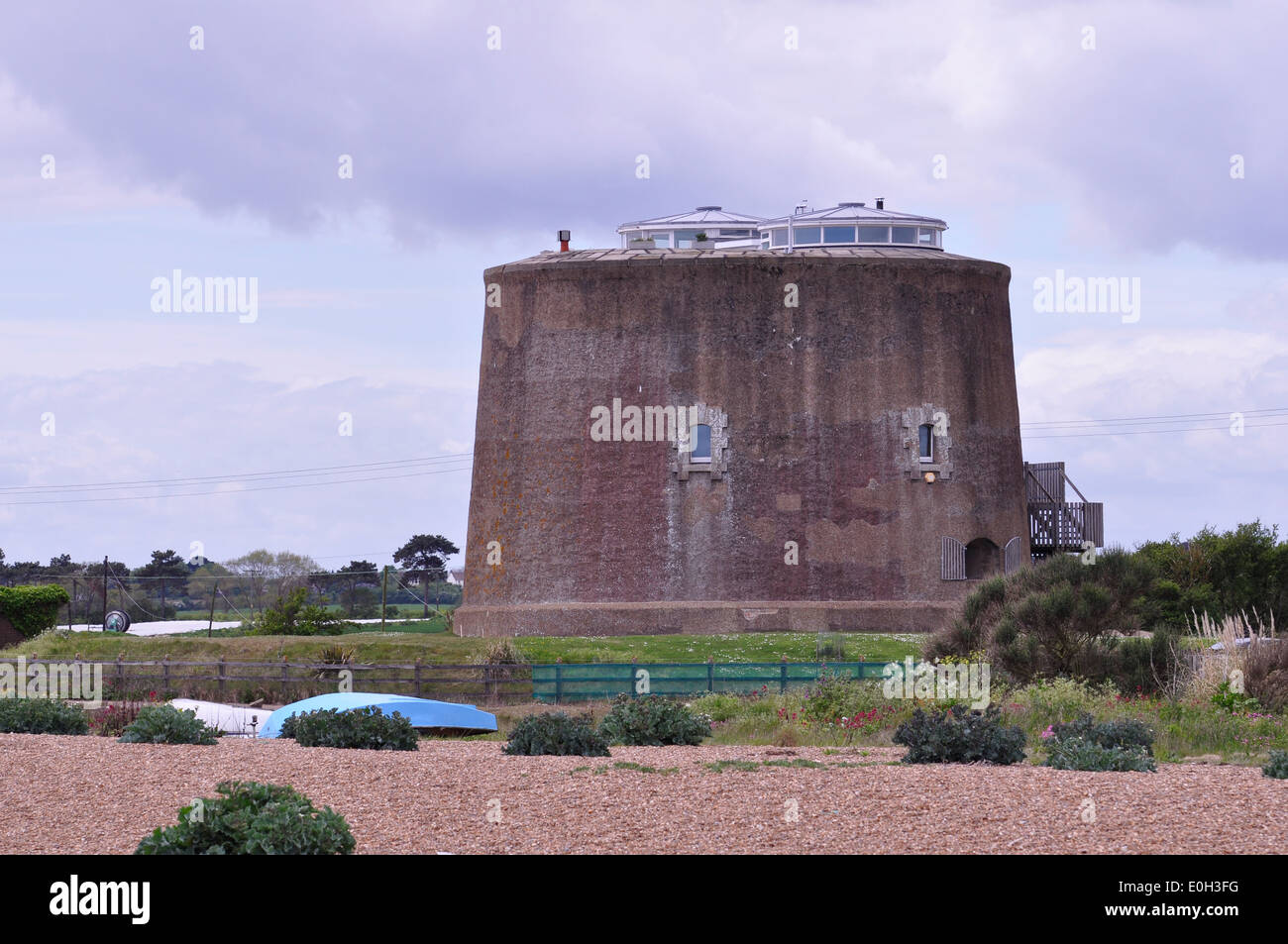 Converted Martello tower Shingle Street Suffolk Stock Photo - Alamy