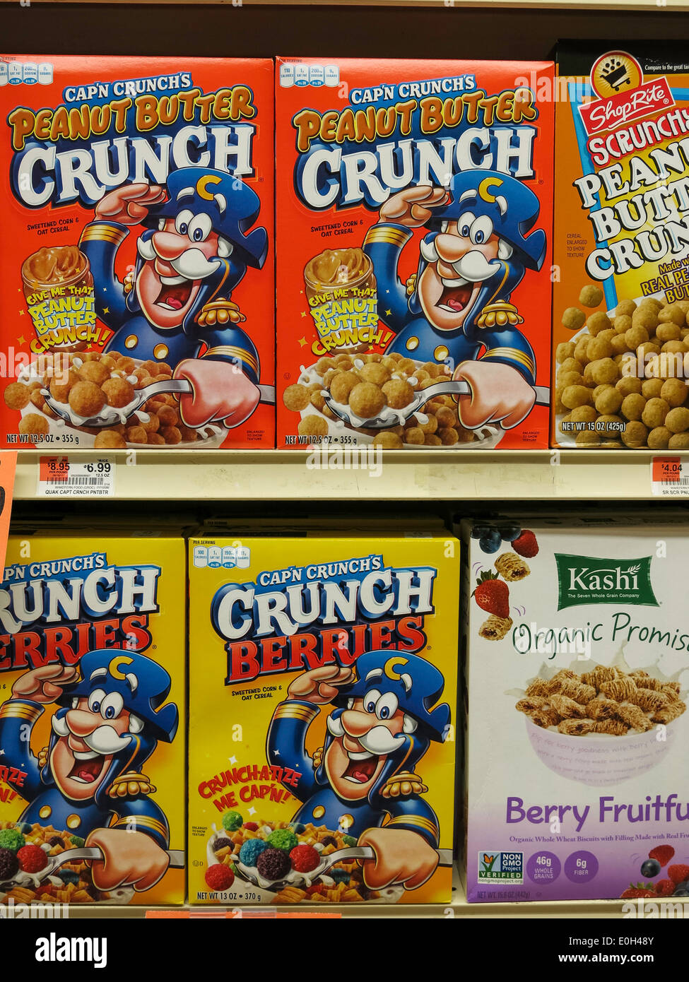 Cereal Section, Gristedes Grocery Store, NYC, USA Stock Photo - Alamy