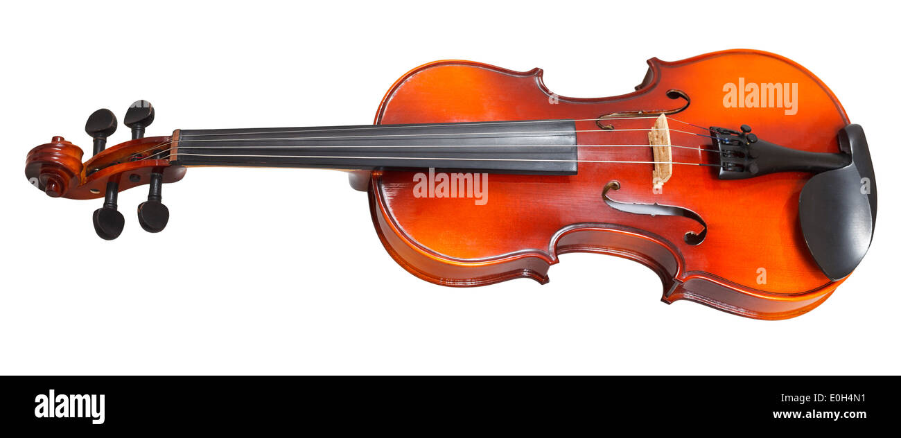 traditional wooden violin isolated on white background Stock Photo - Alamy