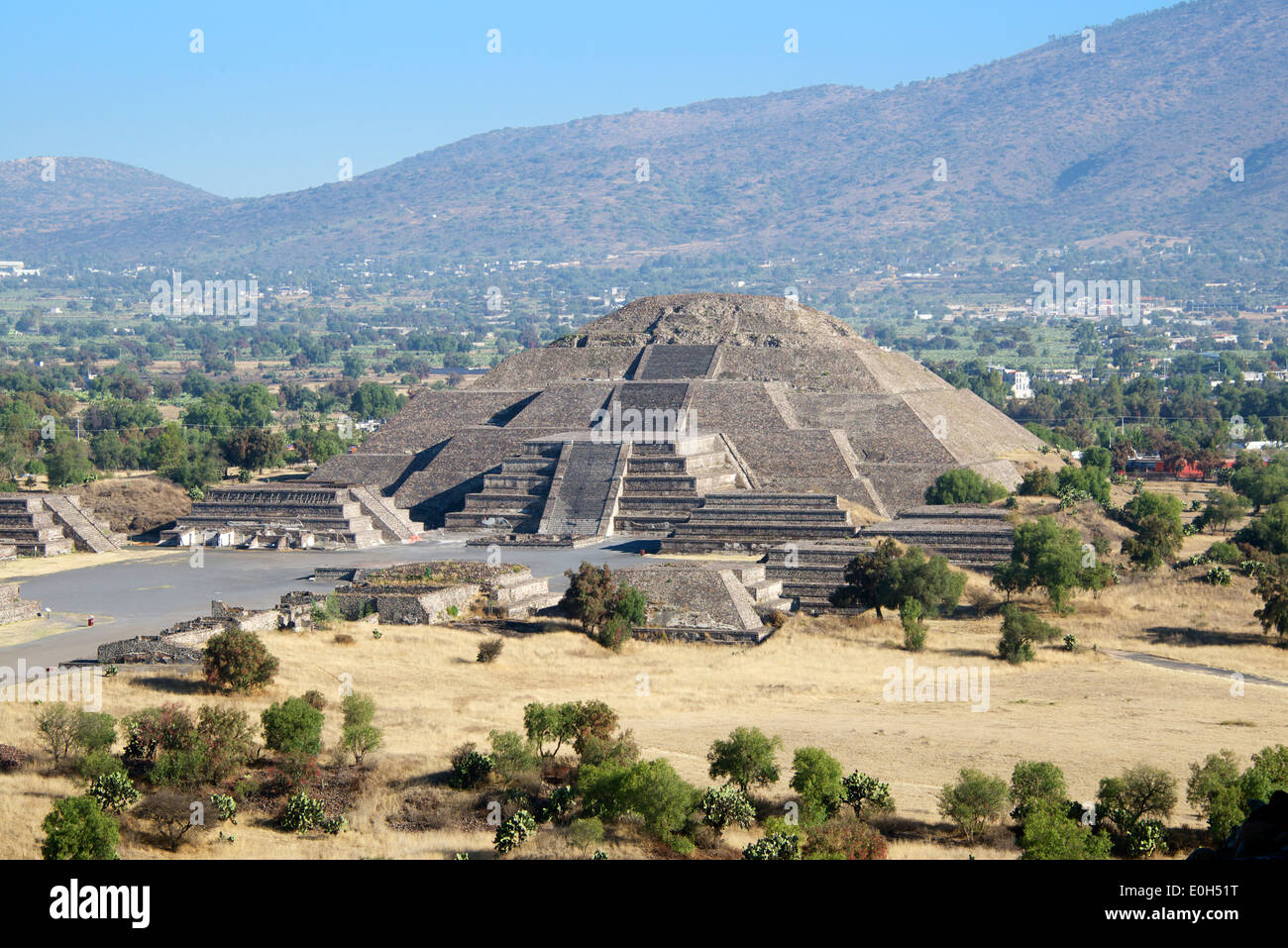 Panoramic view Pyramid of the Moon Teotihuacan Mexico Stock Photo ...