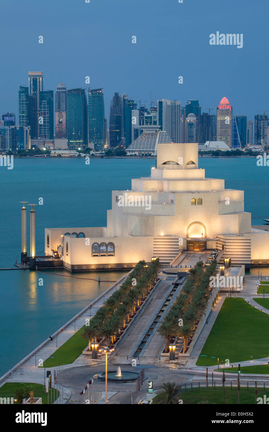 Doha, Qatar, Museum of Islamic Art, Dhow Harbour and the modern ...