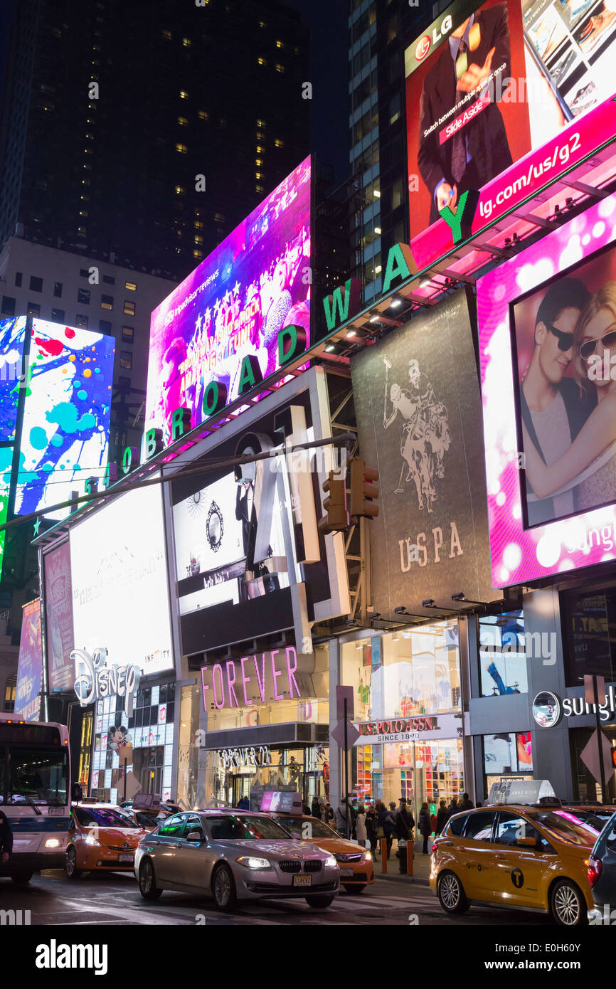 Times Square at Night, NYC, USA Stock Photo - Alamy