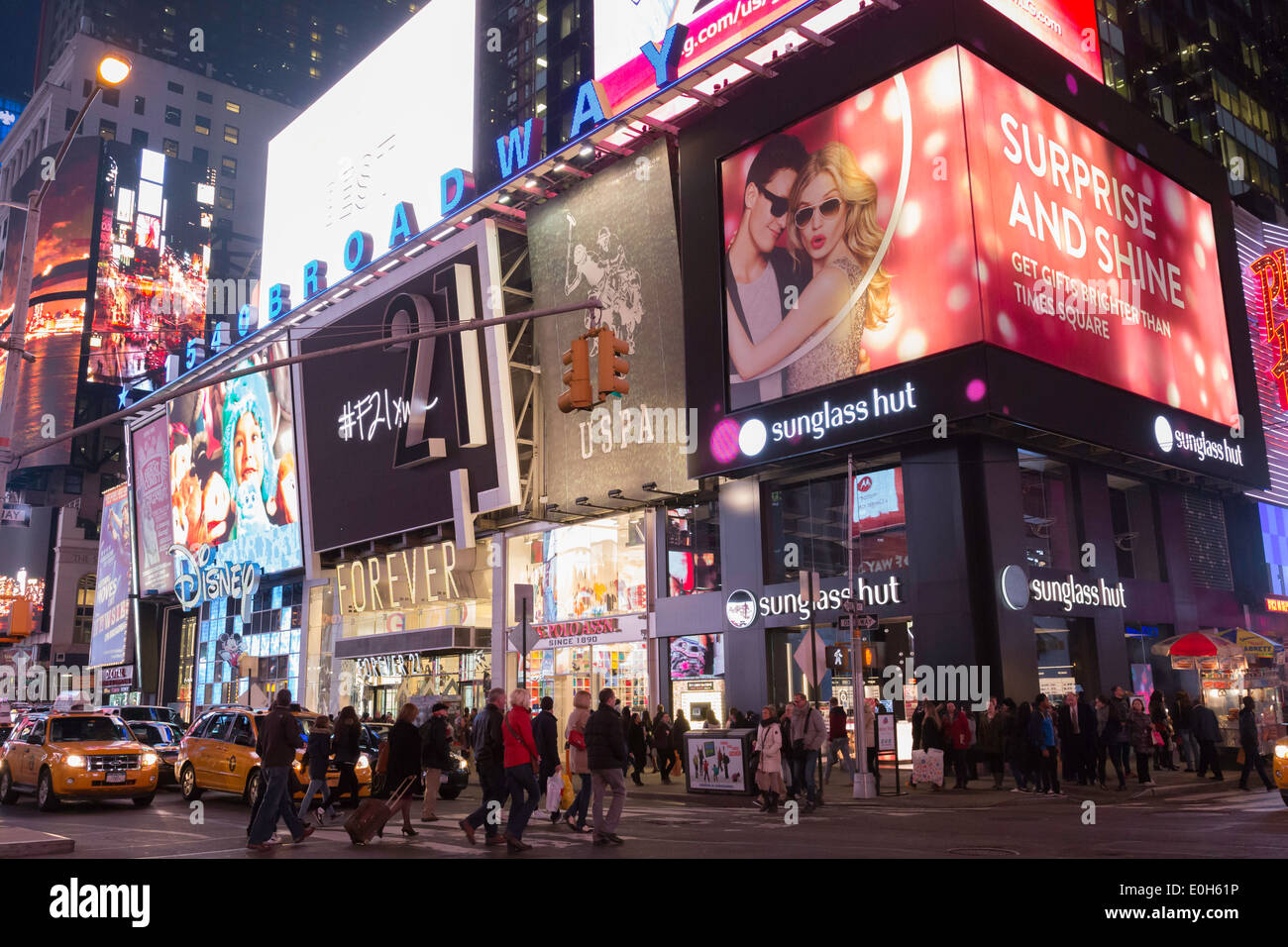 Times Square at Night, NYC, USA Stock Photo - Alamy