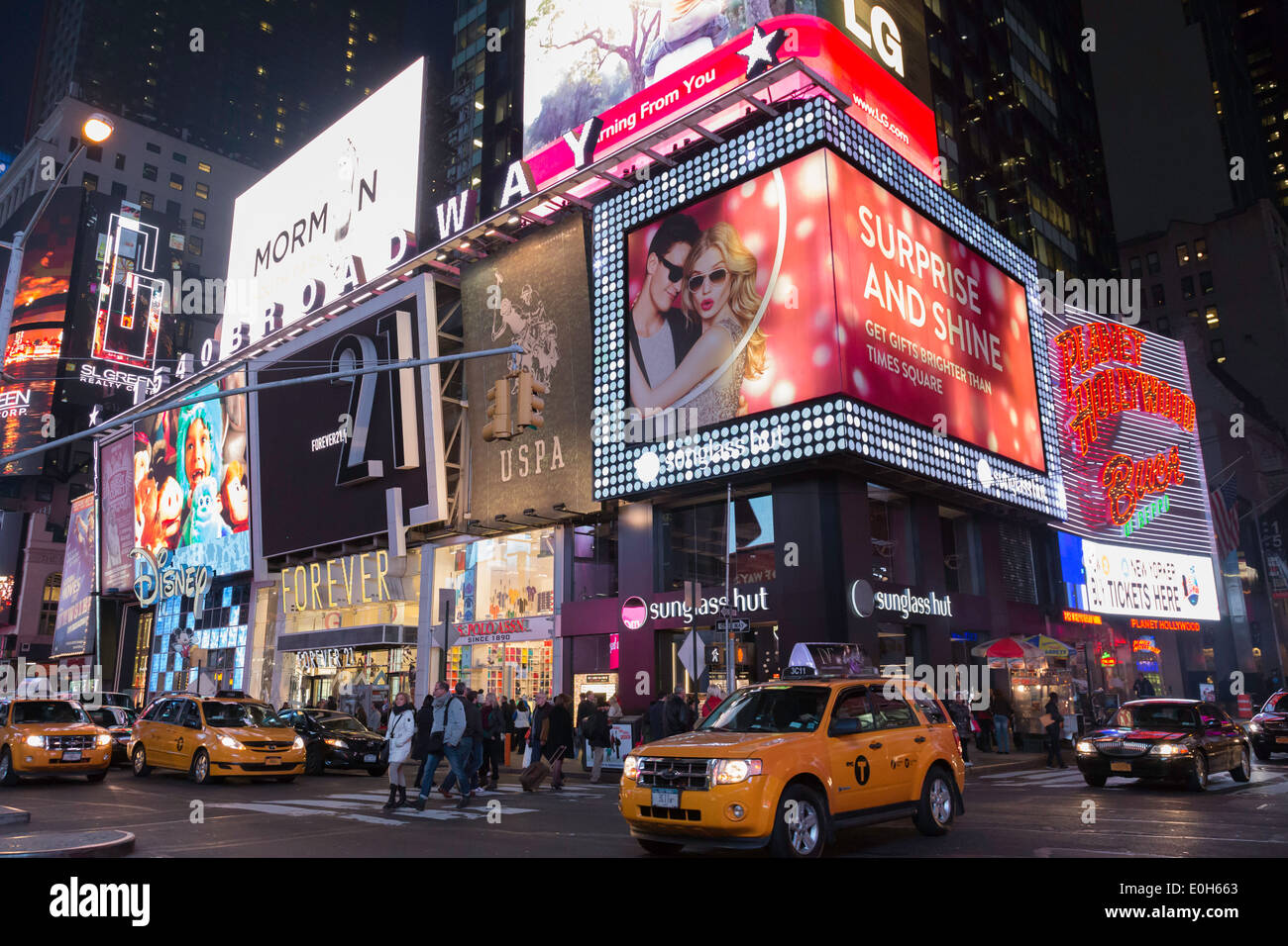 Times Square at Night, NYC, USA Stock Photo - Alamy