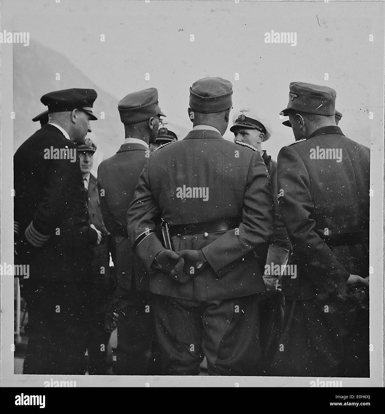 German U-boat commanders receiving congratulations during World War II ...