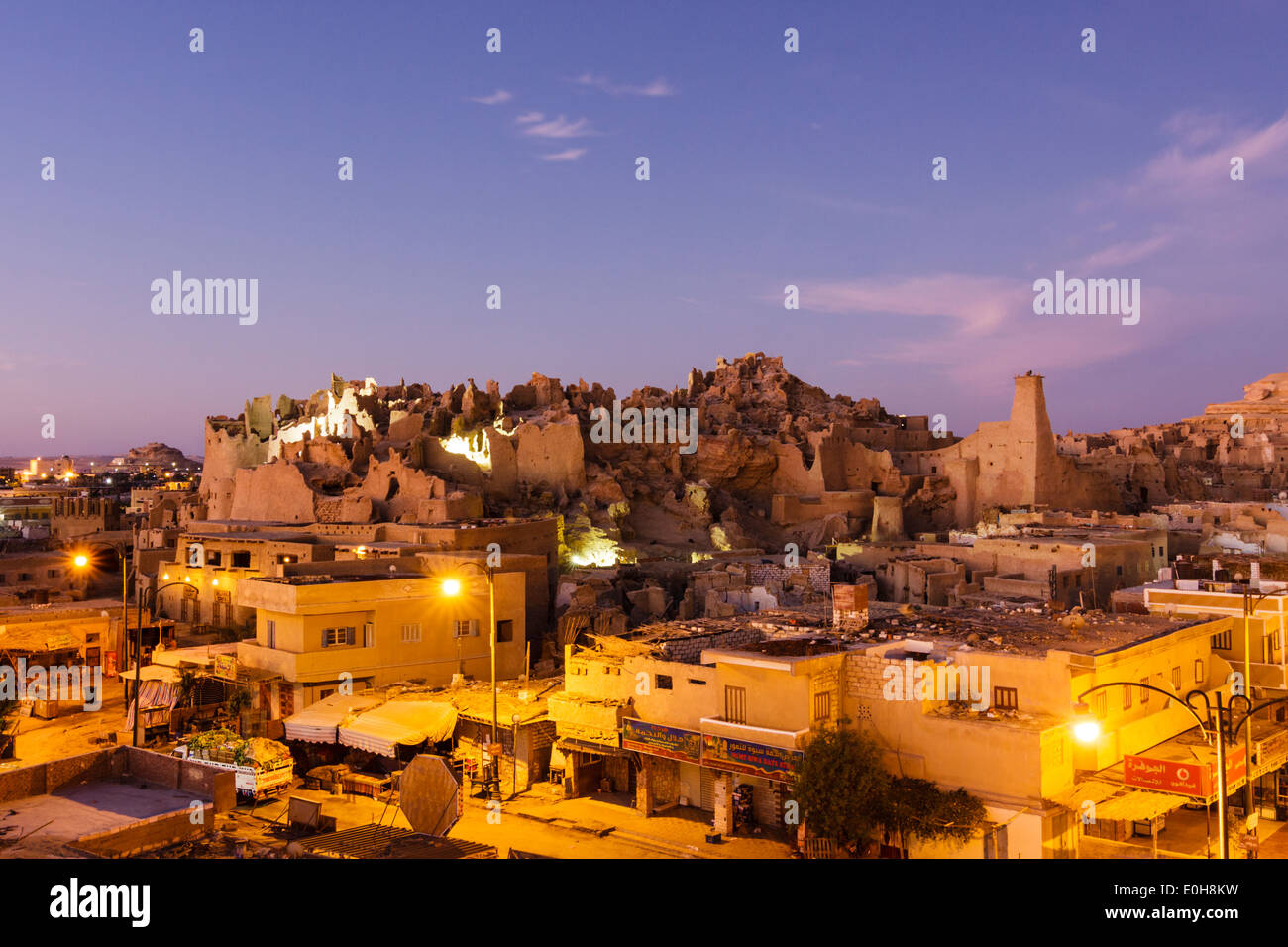 Overview of Shali fortress at dawn. Siwa oasis, Egypt Stock Photo - Alamy