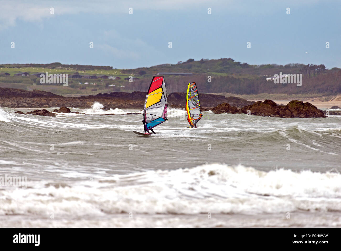 Surfing Rhosneigr Anglesey North Wales Uk Stock Photo - Alamy