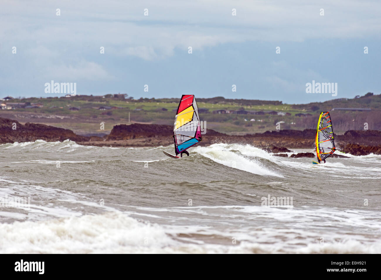 Surfing Rhosneigr Anglesey North Wales Uk Stock Photo - Alamy