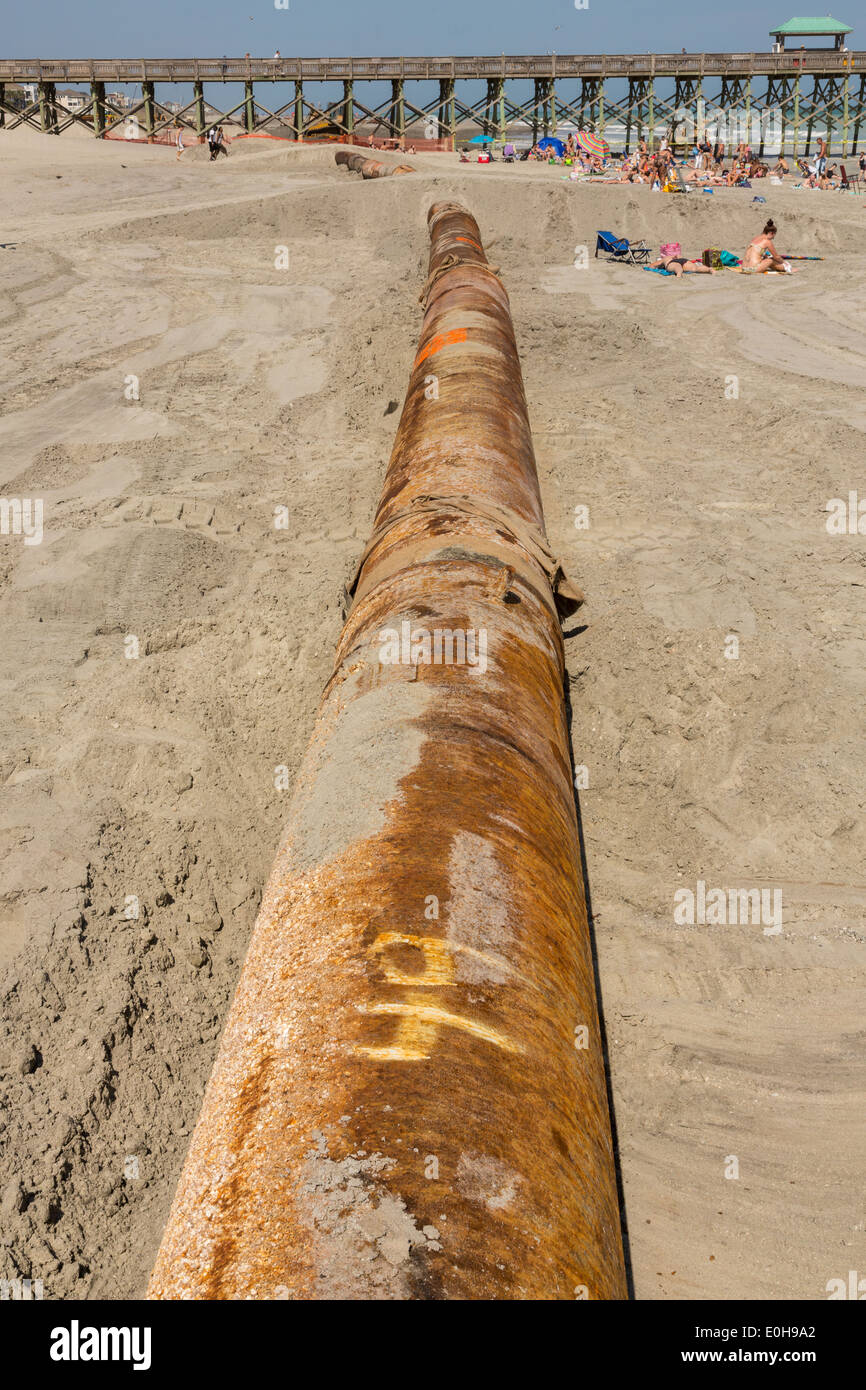 Sc pipeline beach replenishment hi-res stock photography and images - Alamy