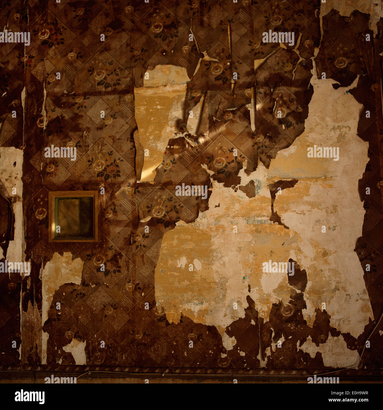 Detail of peeling wall in an abandoned building showcasing vintage ...