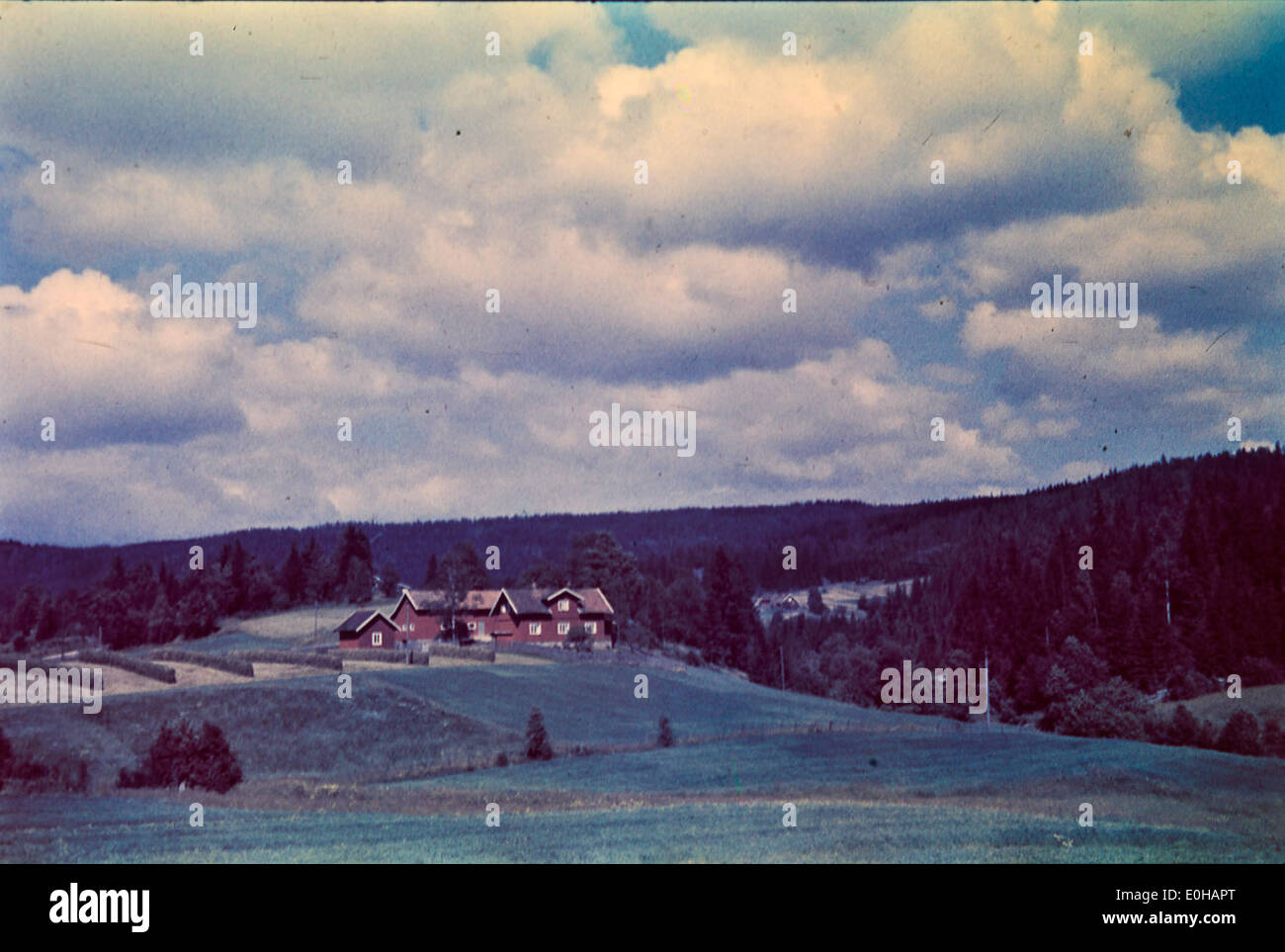 This image shows a traditional Norwegian farm, showcasing agricultural ...
